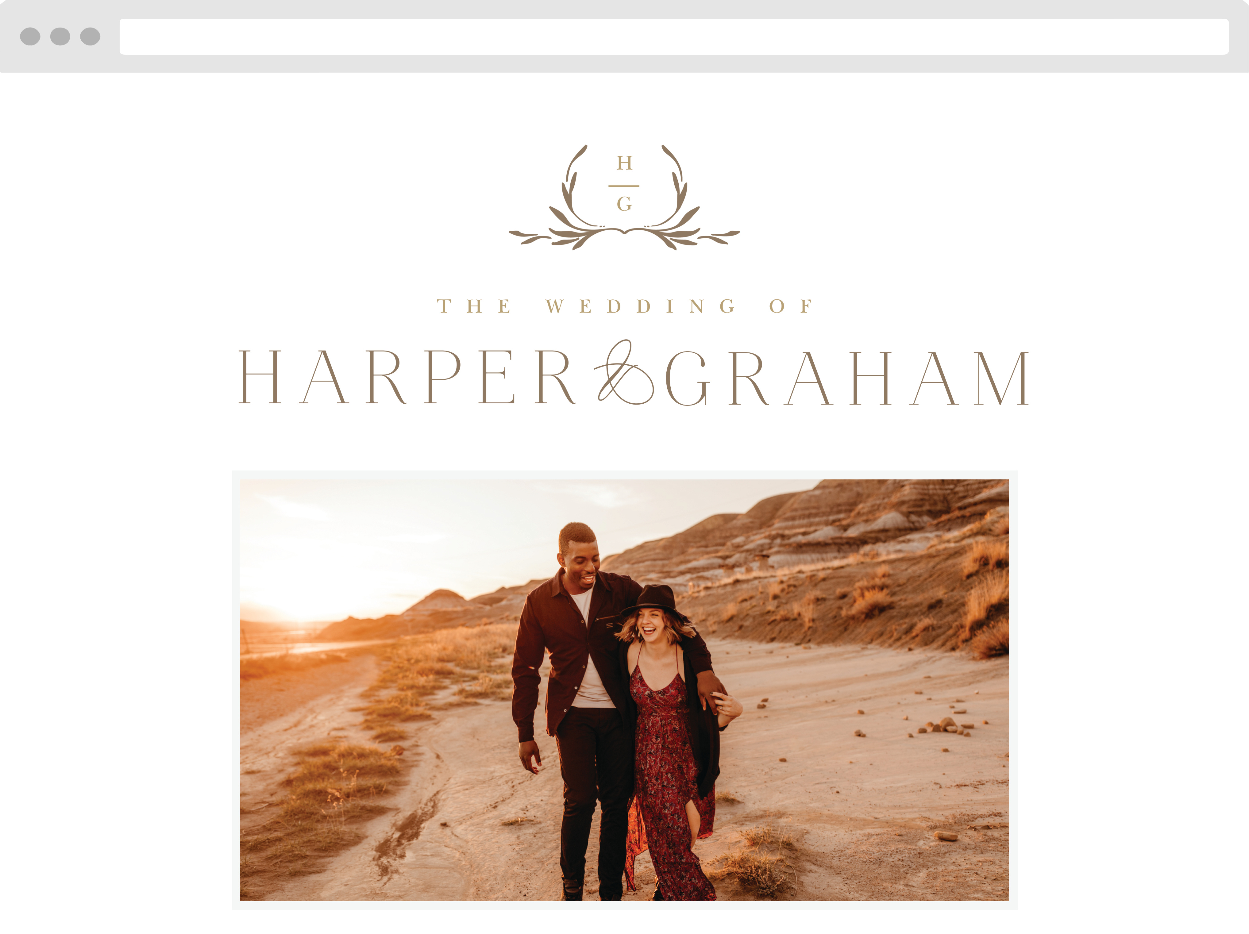 Monogrammed Minimalist Wedding Website by Basic Invite