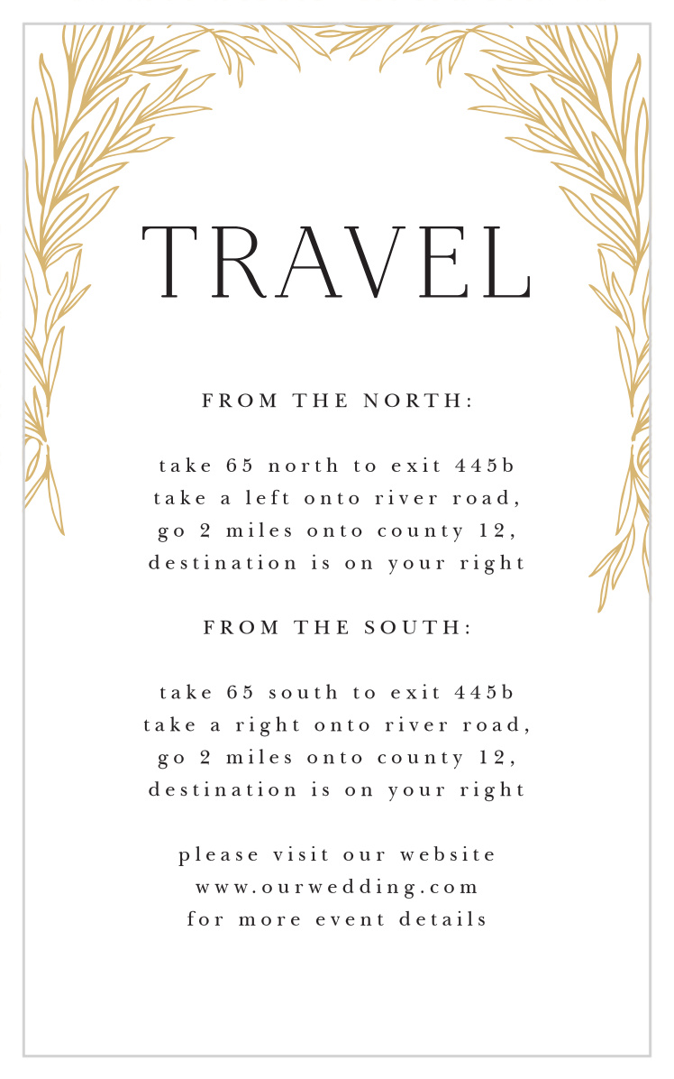 Leafy Laurel Direction Cards by Basic Invite