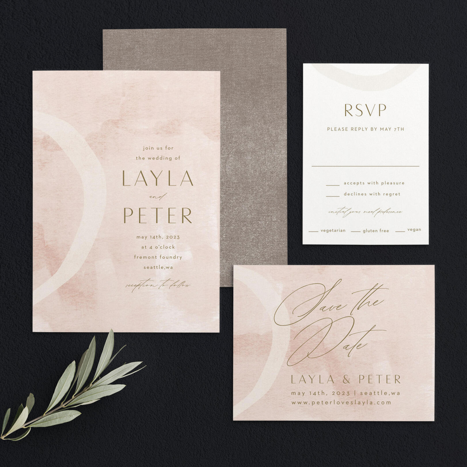 Composed Canvas Wedding Invitations by Basic Invite