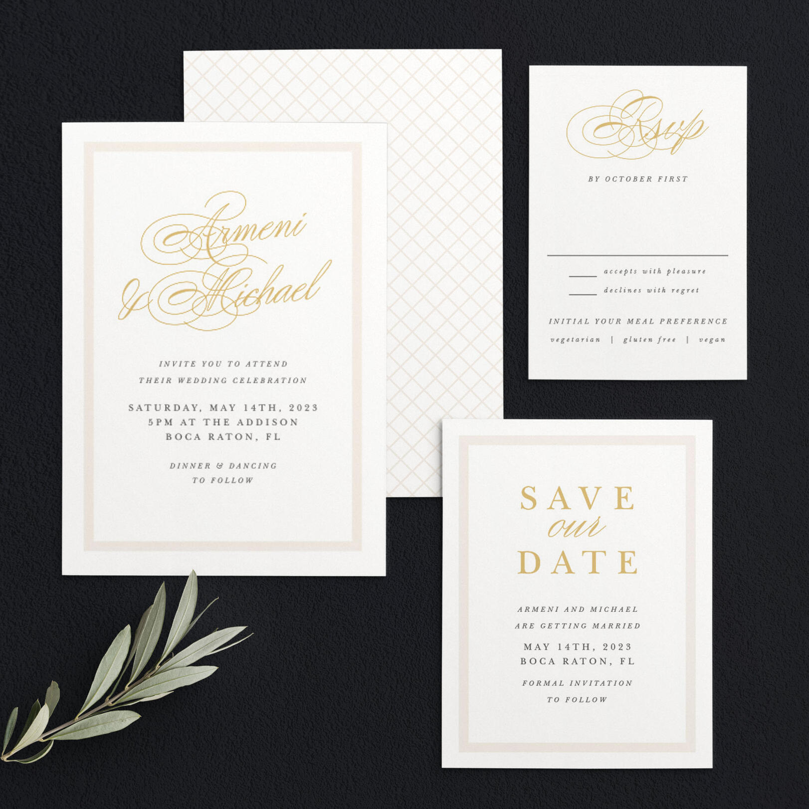 Simple Border Wedding Invitations by Basic Invite