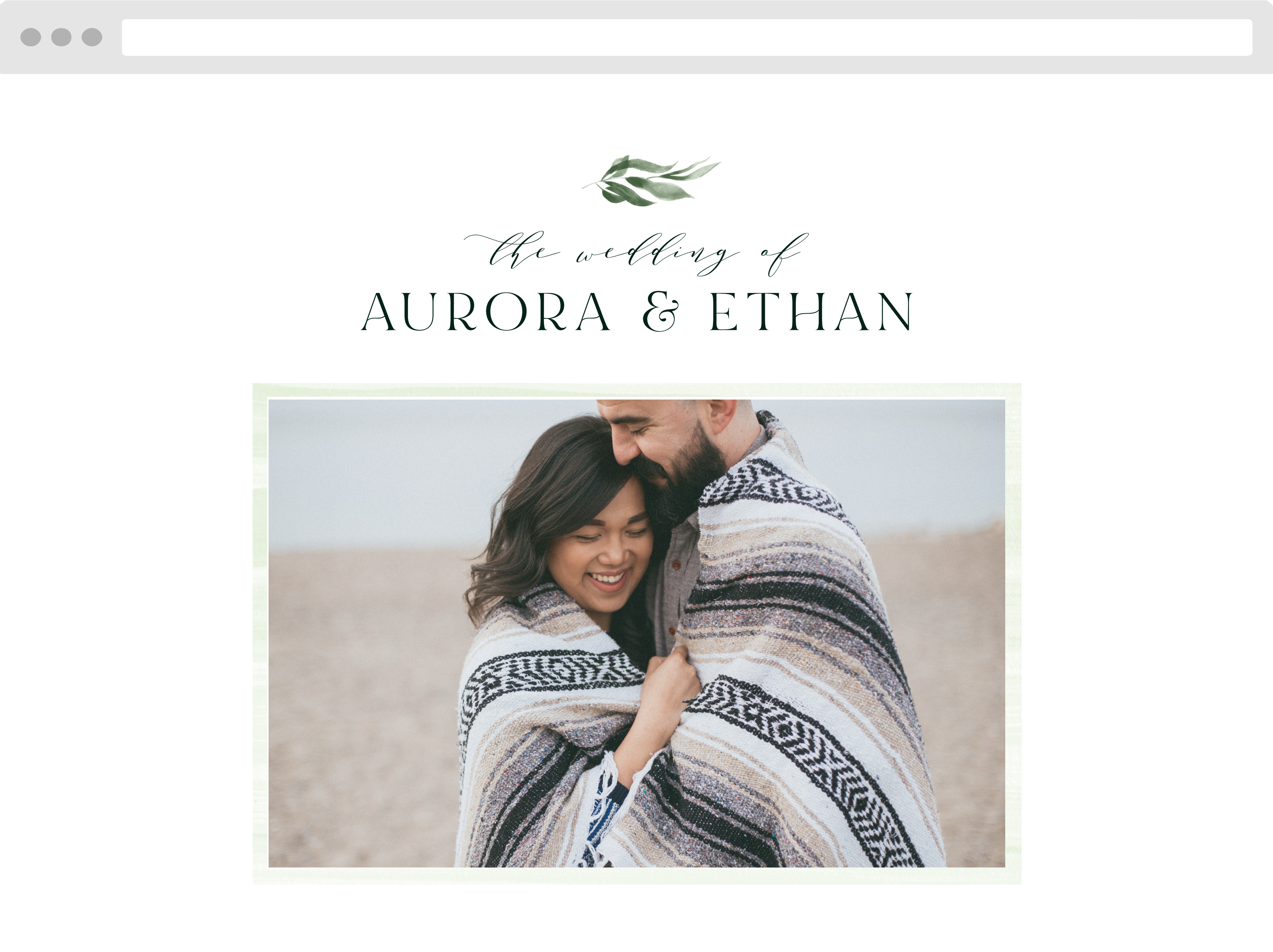 Verdant Vine Wedding Website by Basic Invite