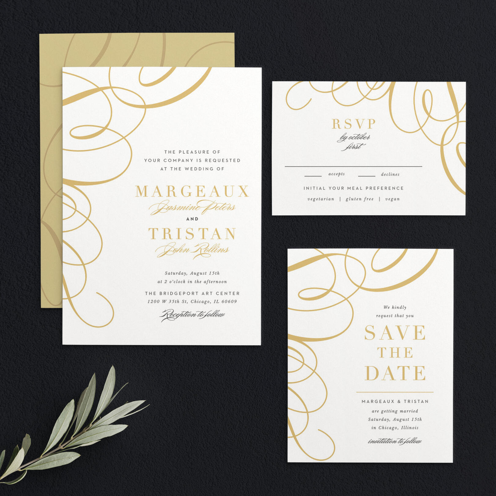 Timeless Swirls Wedding Invitations by Basic Invite