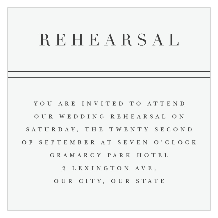 Classical Statement Rehearsal Cards by Basic Invite