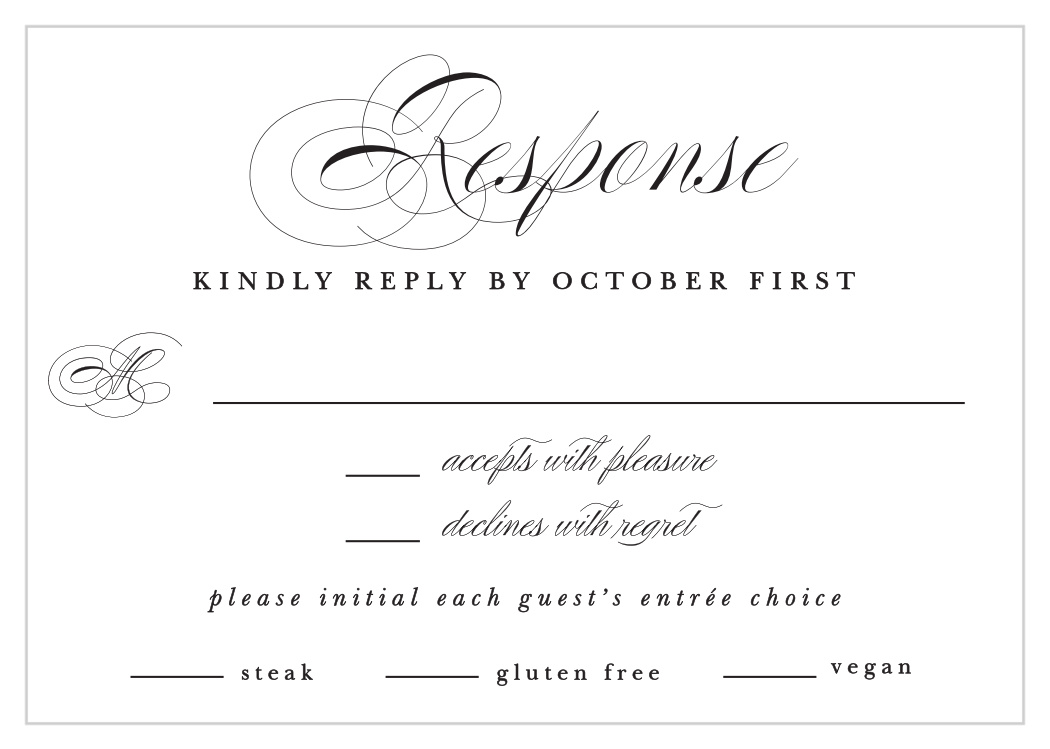 Considered Cursive Response Cards by Basic Invite