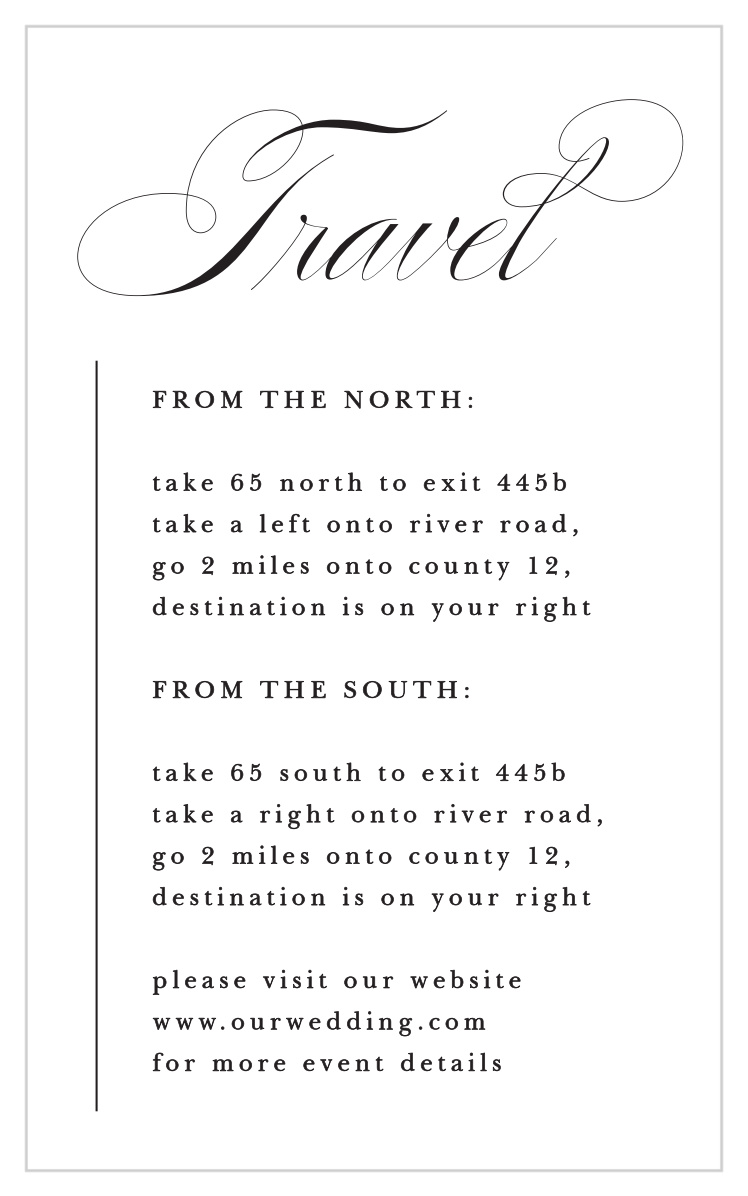 Considered Cursive Direction Cards by Basic Invite