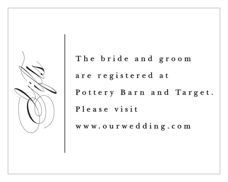 Considered Cursive Registry Cards by Basic Invite