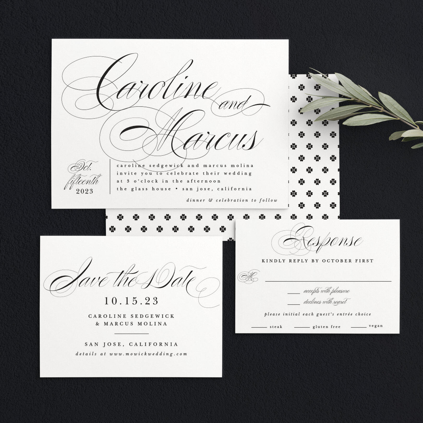 Considered Cursive Save the Date Cards by Basic Invite