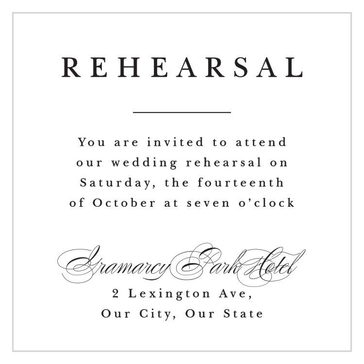 Considered Cursive Rehearsal Cards by Basic Invite