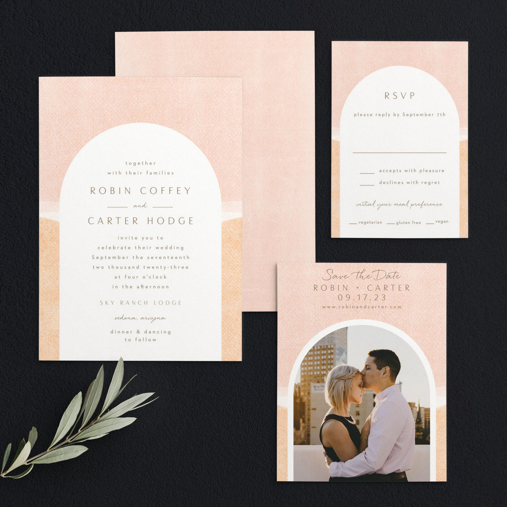 Artful Arch Wedding Invitations by Basic Invite
