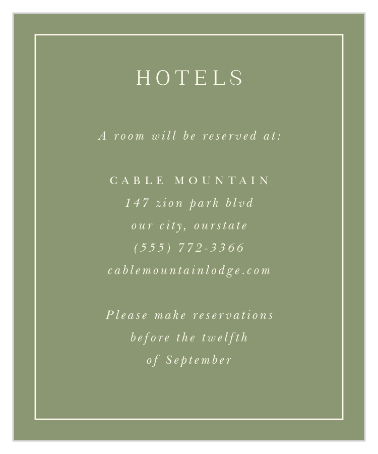 Mod Monogram Accommodation Cards by Basic Invite