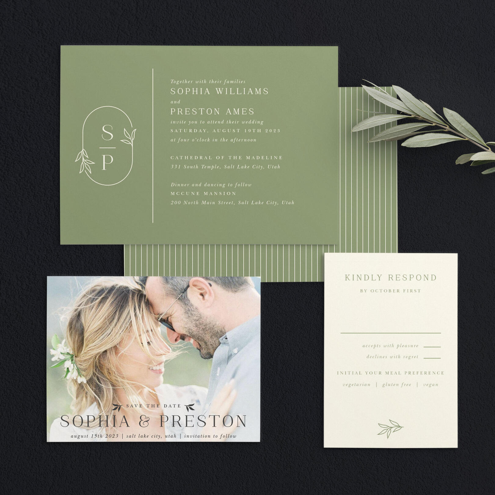 Mod Monogram Save the Date Magnets by Basic Invite