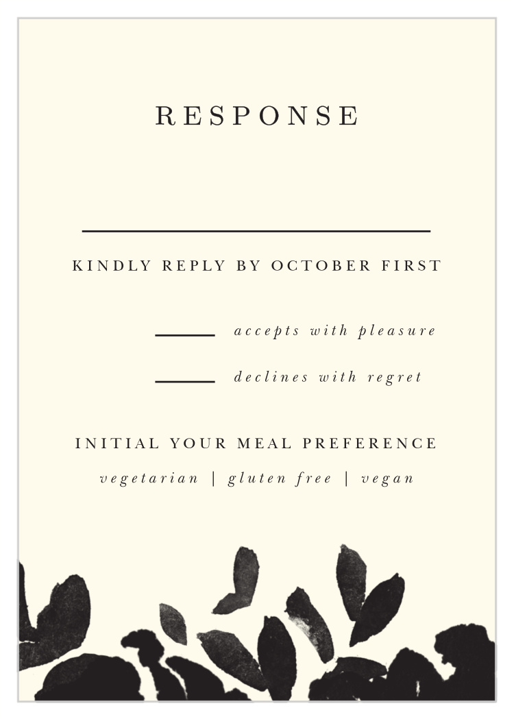 Inked Florals Response Cards by Basic Invite