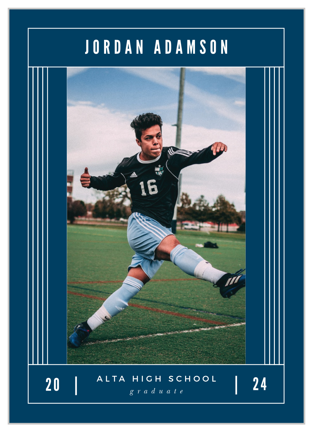 Sports Grad Graduation Announcements by Basic Invite