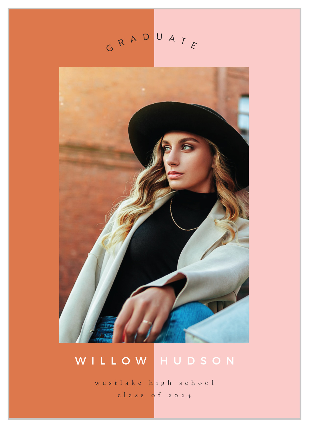 Half & Half Graduation Announcements by Basic Invite