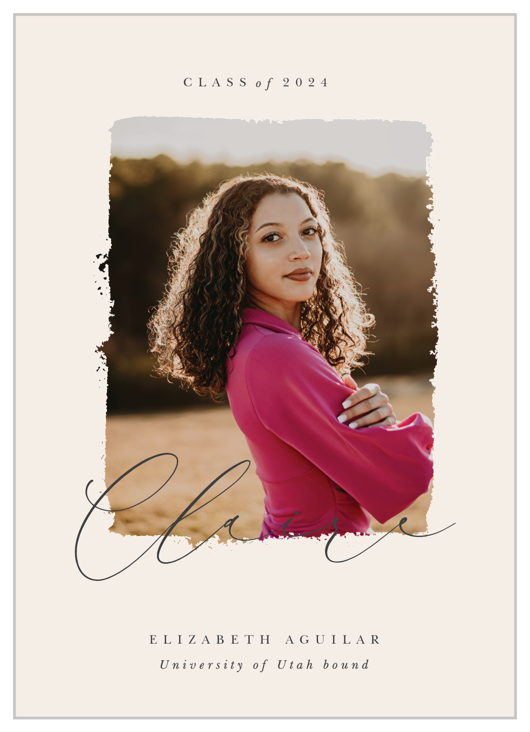 Painted Frame Graduation Announcements by Basic Invite