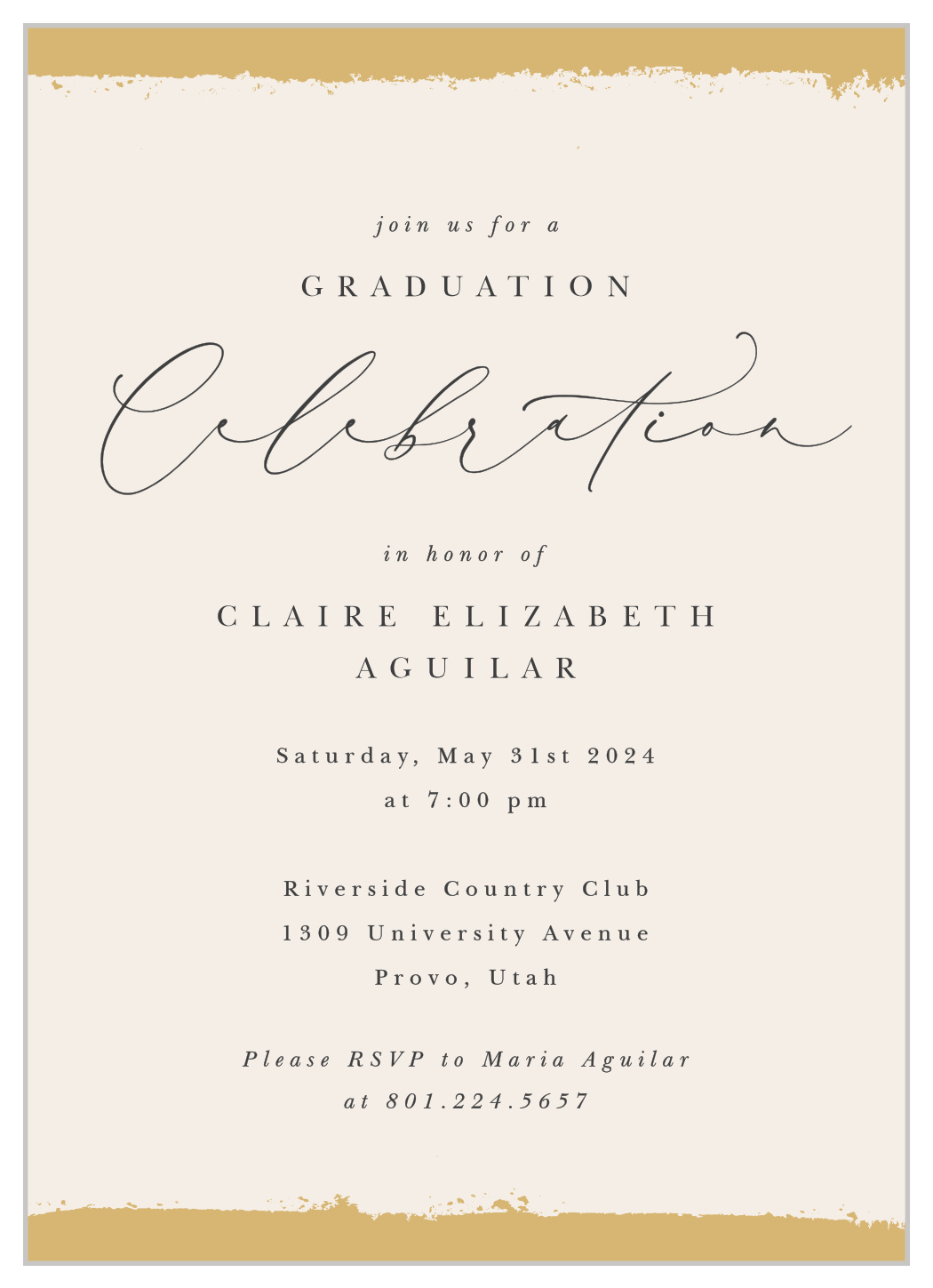Painted Frame Graduation Invitations by Basic Invite