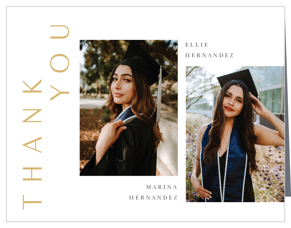 Split Screen Graduation Thank You Cards by Basic Invite