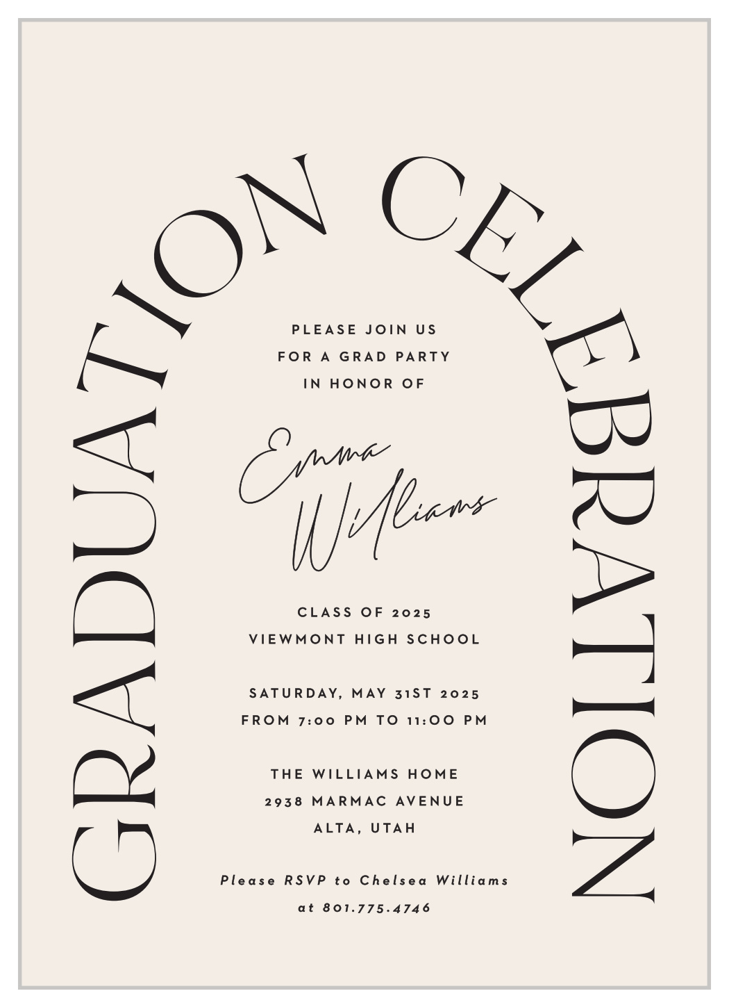 Arch Frame Graduation Announcements by Basic Invite