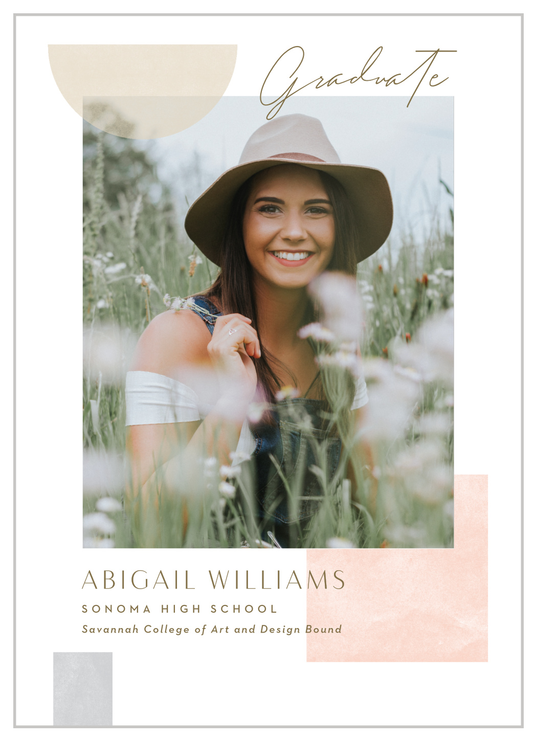 Shape Overlay Graduation Announcements by Basic Invite