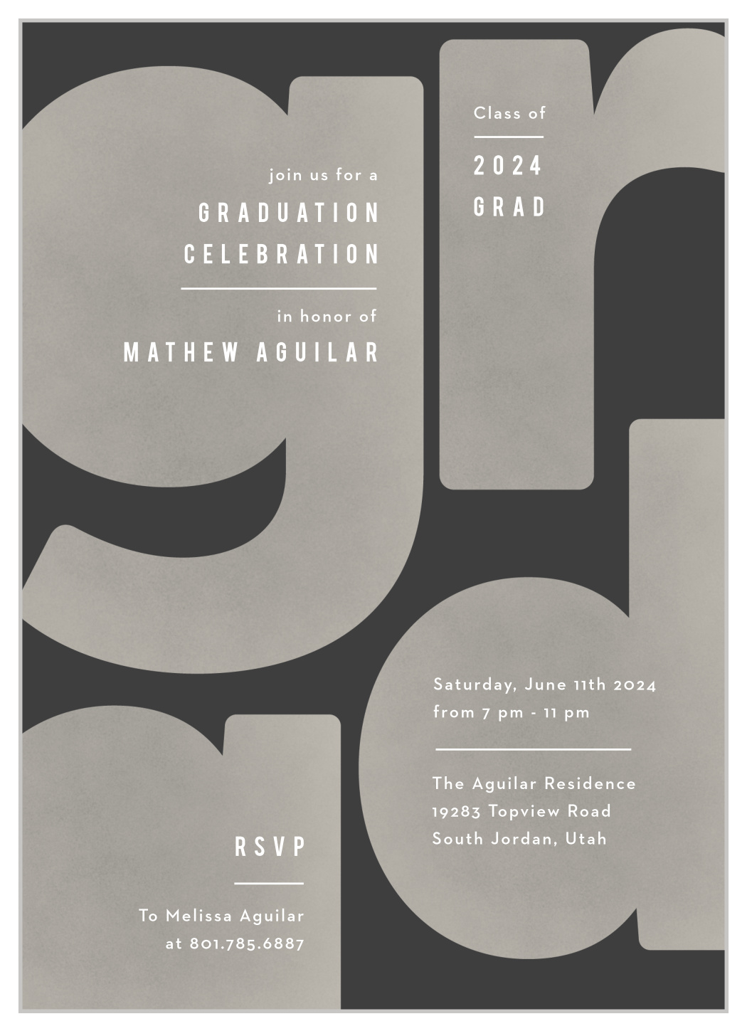 Graphic Polaroid Graduation Invitations by Basic Invite