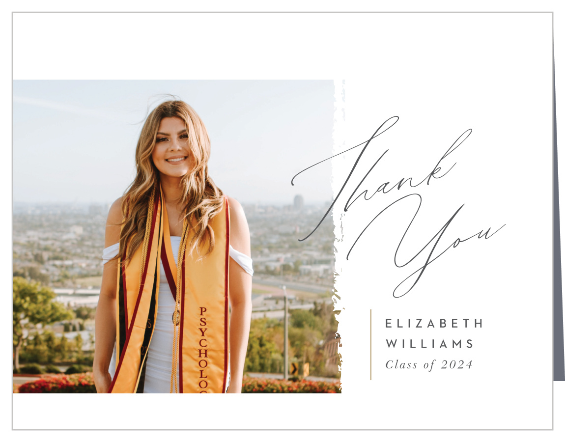 Photo Stamped Graduation Thank You Cards by Basic Invite