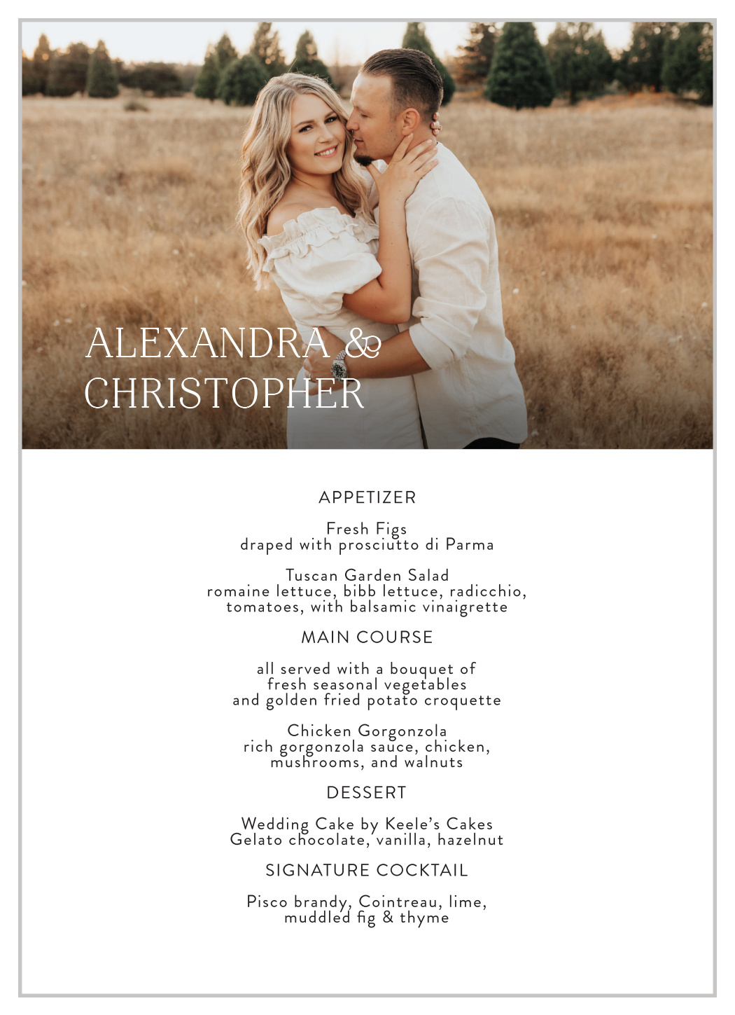 Simply Classy Wedding Menus by Basic Invite