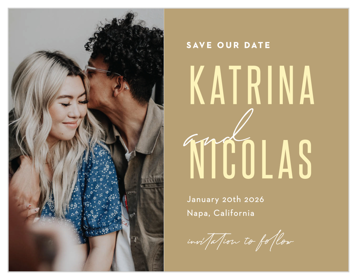 Minimal Stack Save the Date Cards by Basic Invite