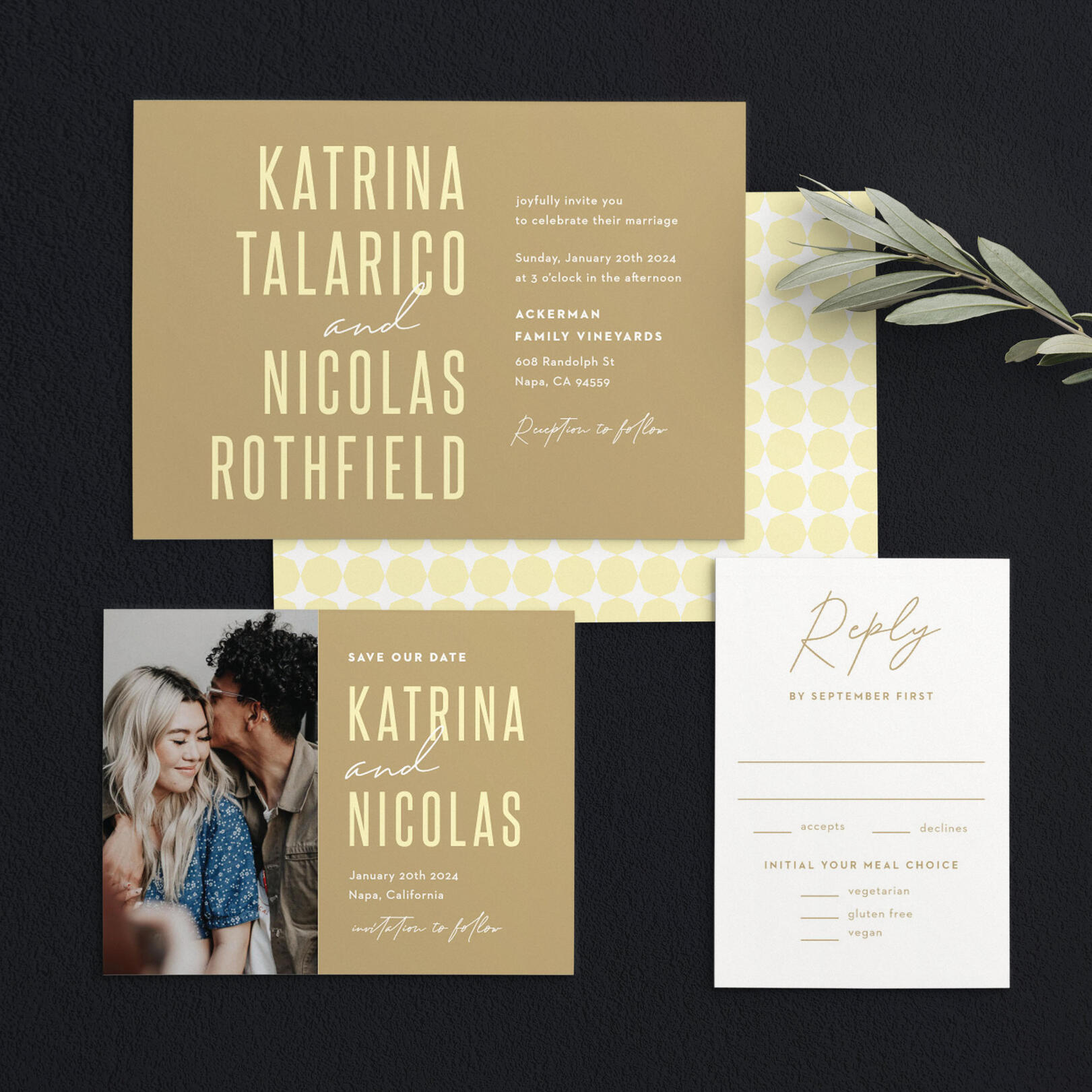 Minimal Stack Save the Date Cards by Basic Invite