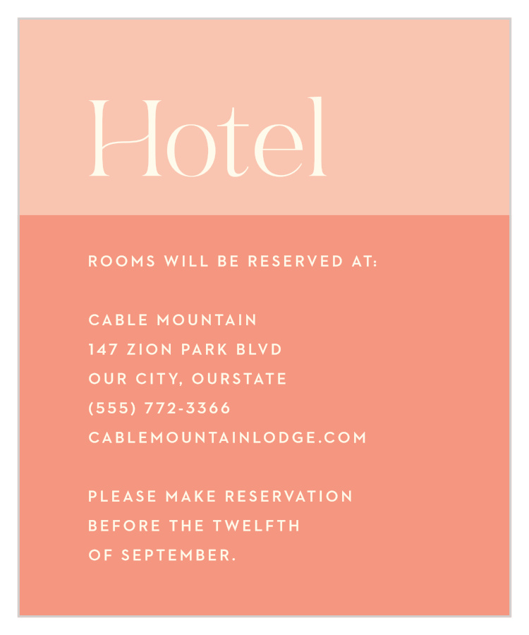 Fresh Type Accommodation Cards by Basic Invite