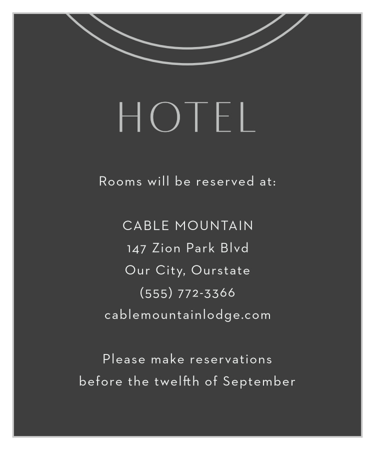 Ring Simplicity Accommodation Cards by Basic Invite