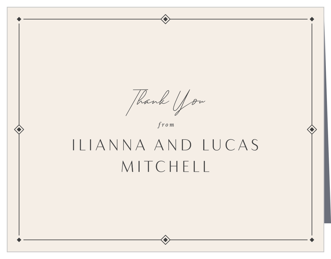 Ilianna Elegance Wedding Thank You Cards by Basic Invite
