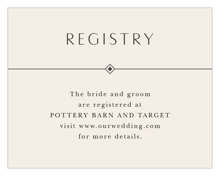 Ilianna Elegance Registry Cards by Basic Invite