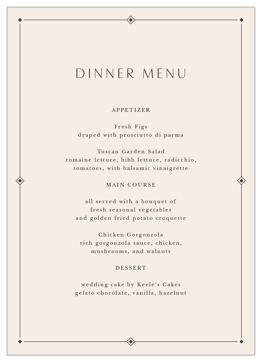 Ilianna Elegance Wedding Menus by Basic Invite