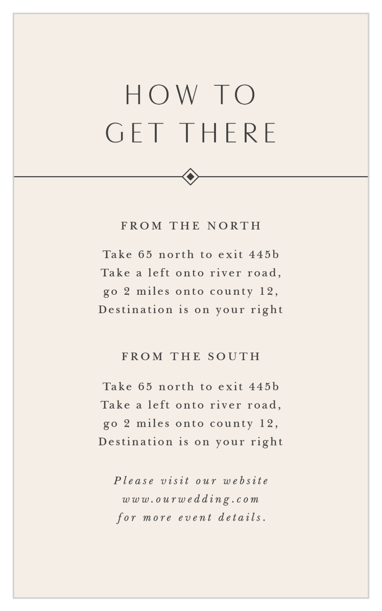 Ilianna Elegance Direction Cards by Basic Invite