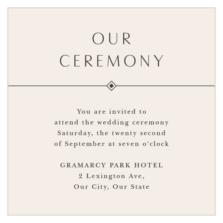 Ilianna Elegance Ceremony Cards by Basic Invite