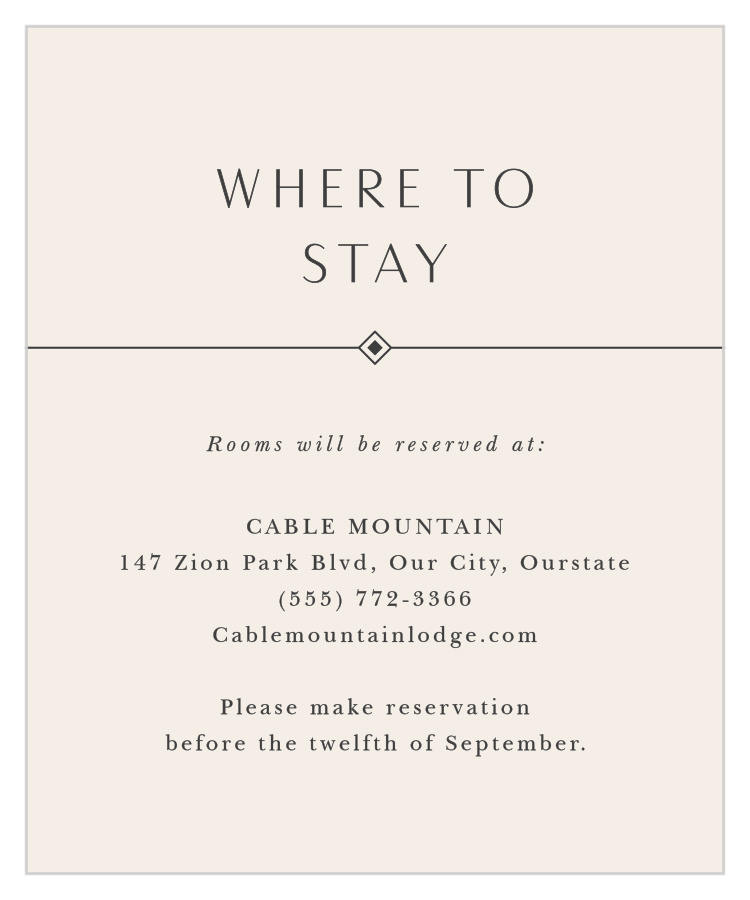 Ilianna Elegance Accommodation Cards by Basic Invite