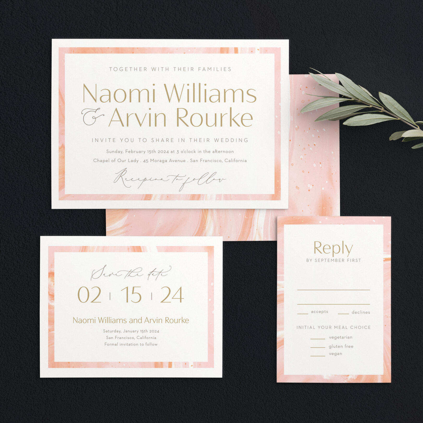 Sleek Names Response Cards by Basic Invite