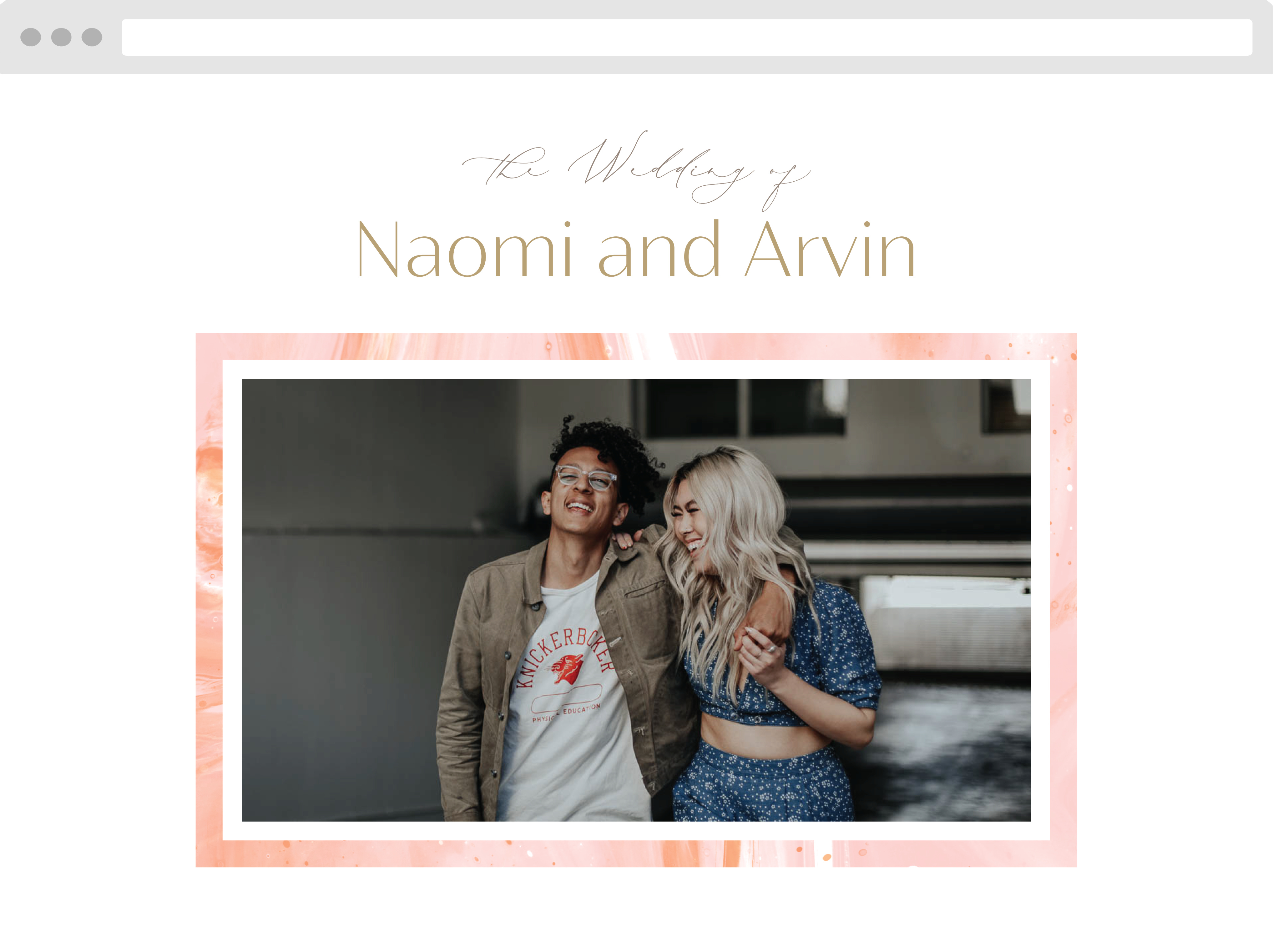 Sleek Names Wedding Website by Basic Invite