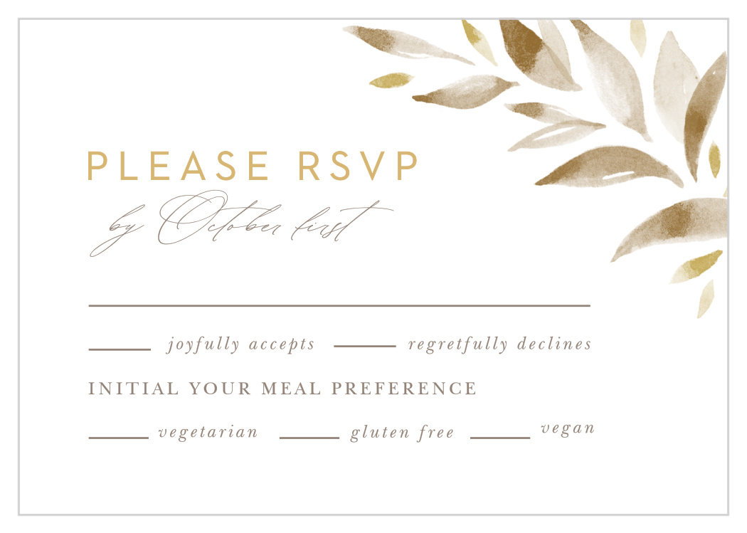Soft Leaves Response Cards by Basic Invite