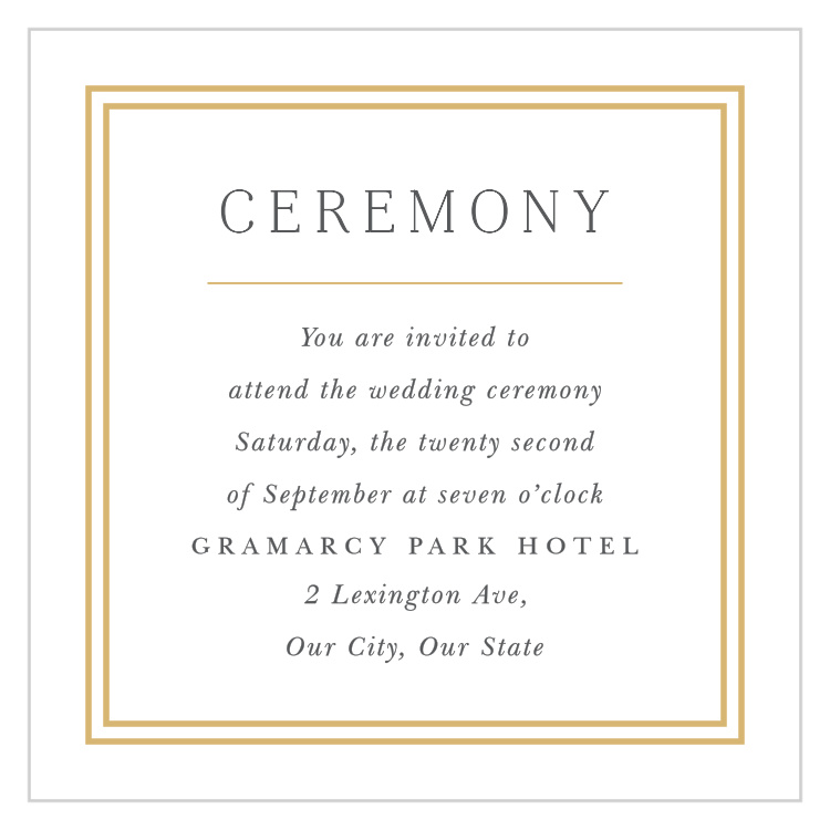 Alluring Aubrey Ceremony Cards by Basic Invite