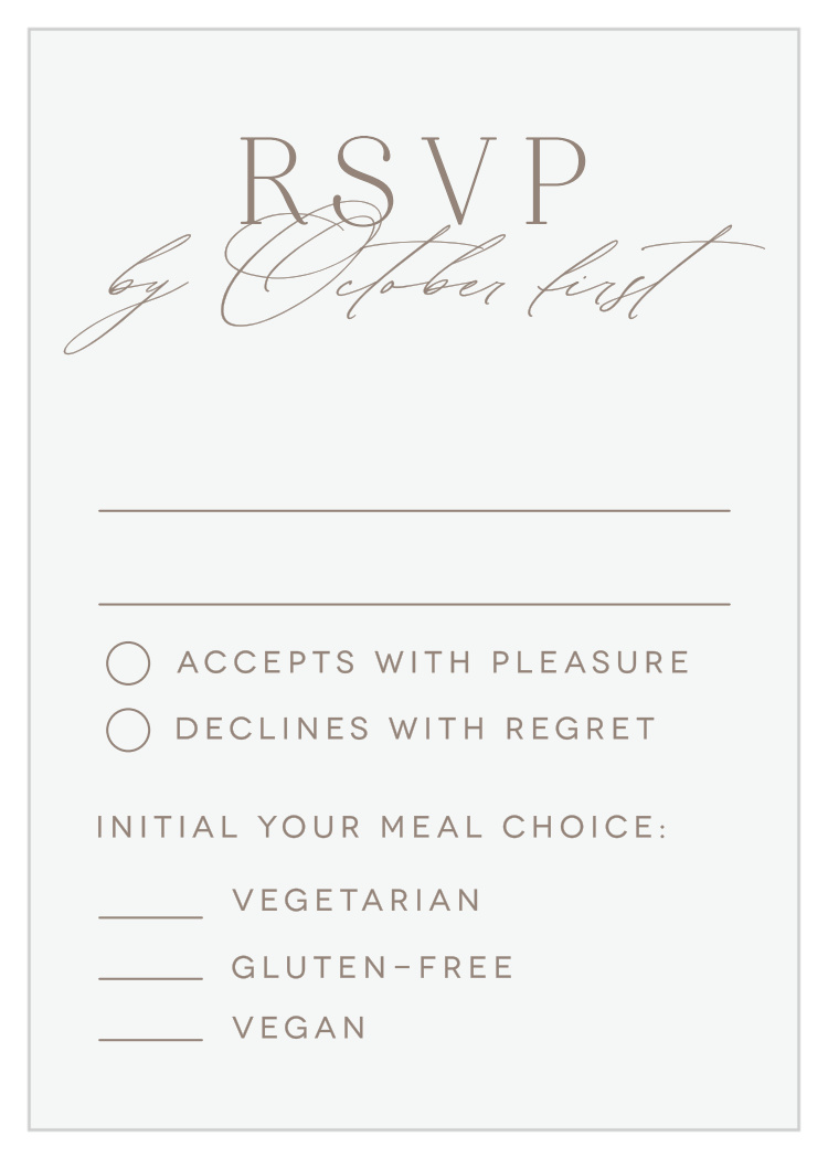 Romantic Type Response Cards by Basic Invite