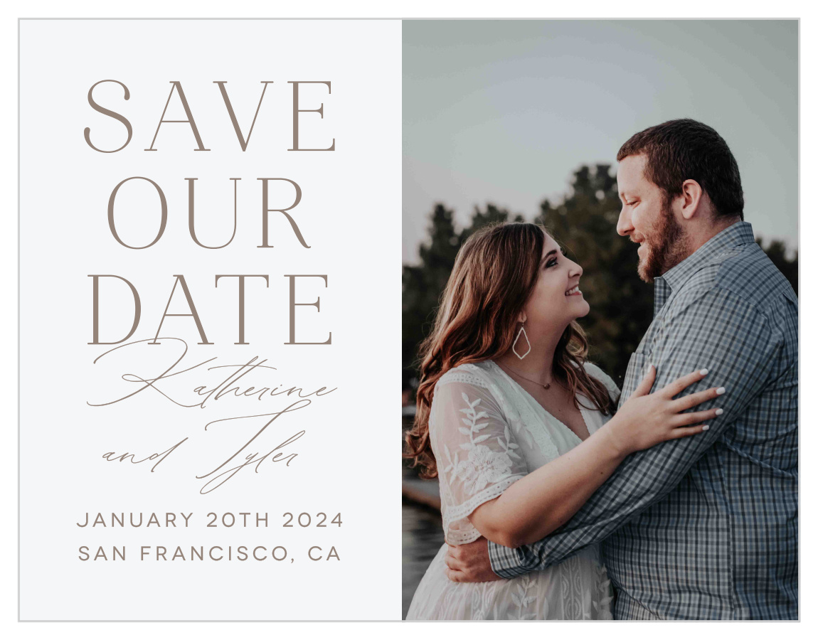 Romantic Type Save the Date Cards by Basic Invite