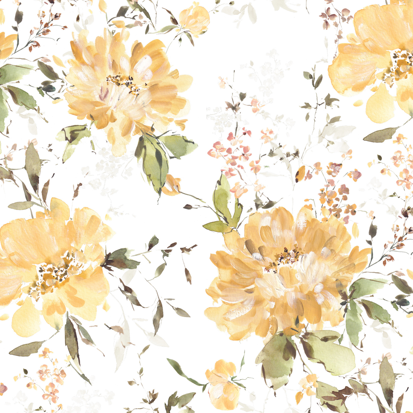 Painted Blooms Peel And Stick Removable Wallpaper | Love vs. Design