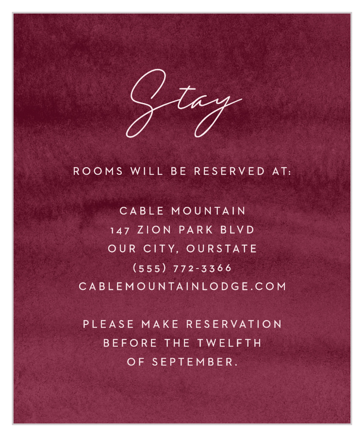 Watercolor Mood Accommodation Cards by Basic Invite
