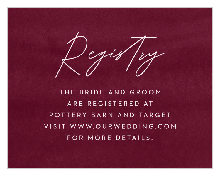 Watercolor Mood Registry Cards by Basic Invite