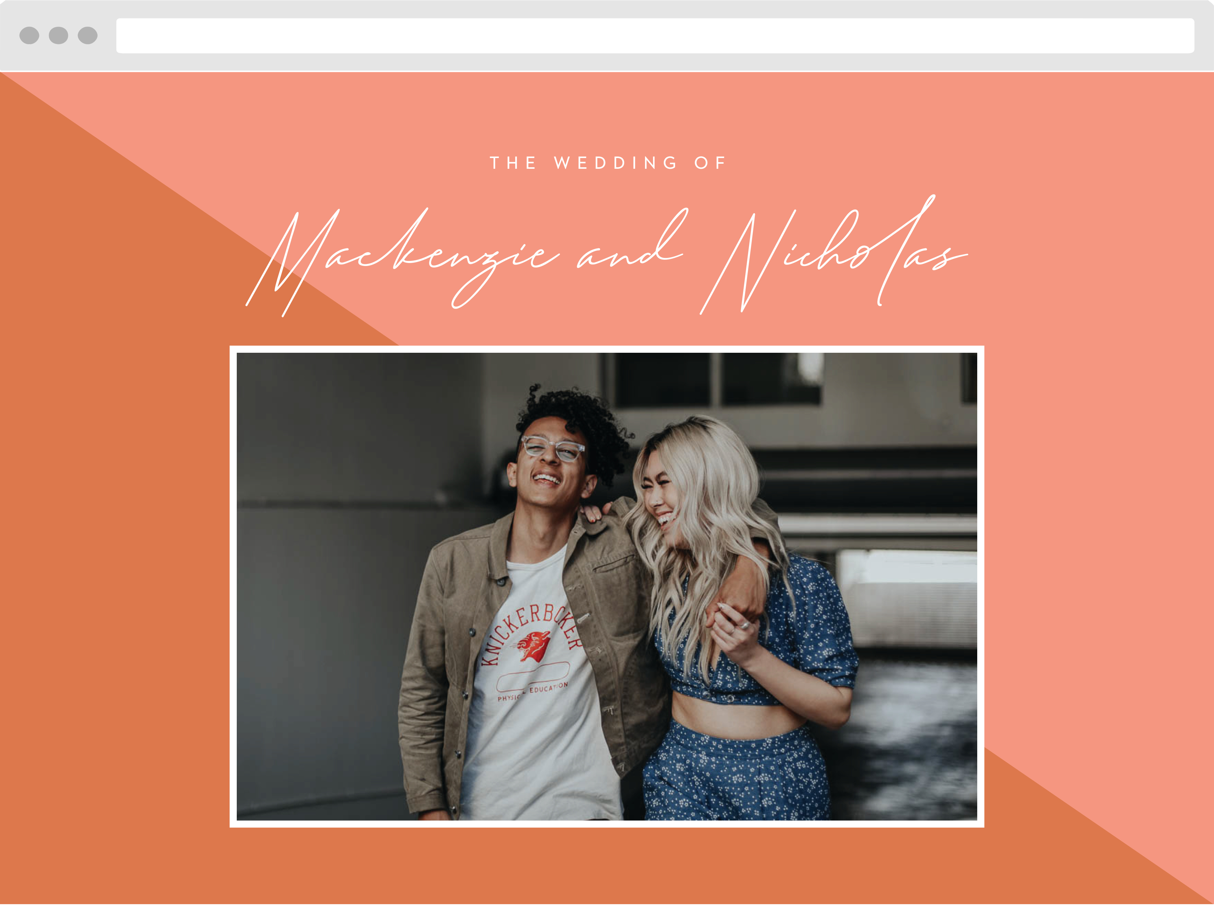 Color Split Wedding Website by Basic Invite