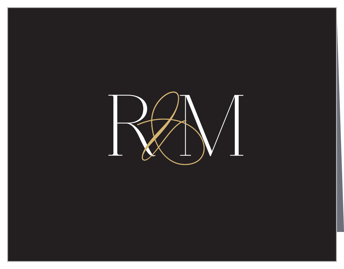 Bold Initials Wedding Thank You Cards by Basic Invite