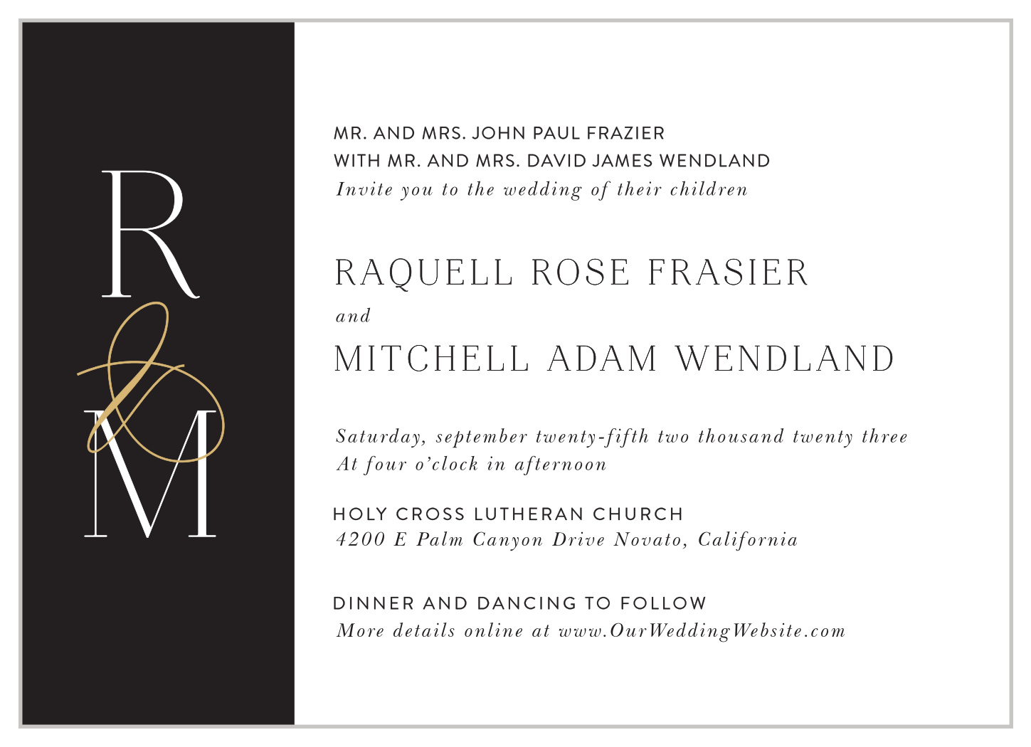 Bold Initials Wedding Invitations by Basic Invite