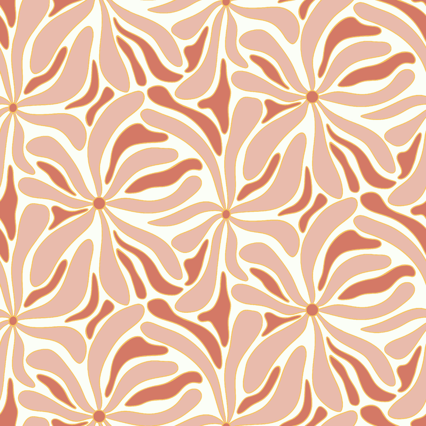 Retro Amoeba Flowers Peel And Stick Removable Wallpaper | Love vs. Design