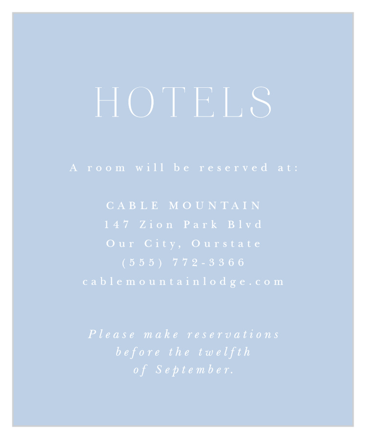 Lasting Tradition Accommodation Cards by Basic Invite